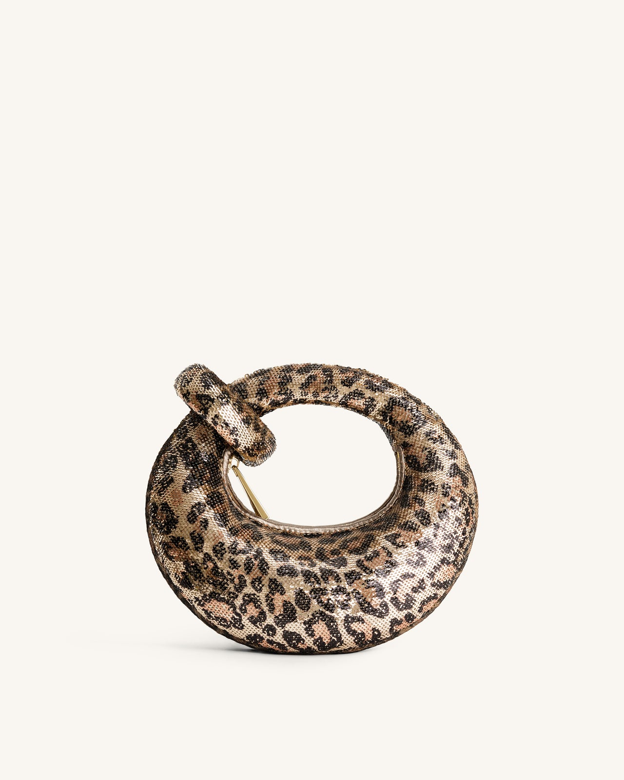 Abacus Metallic Sequin Mini Top Handle Bag - Leopard Print - JW PEI