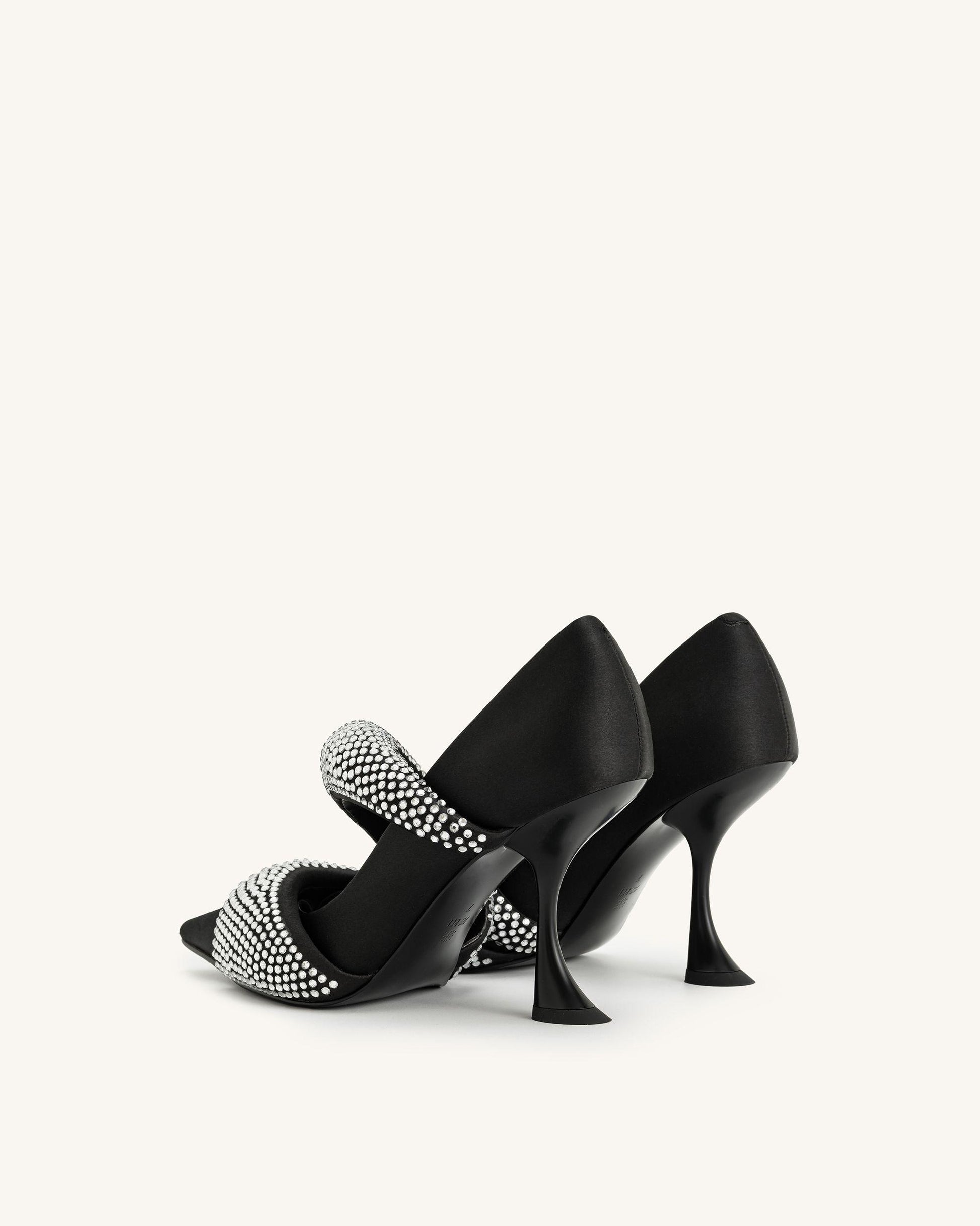 Sara Artificial Crystal Pumps - Black - JW PEI