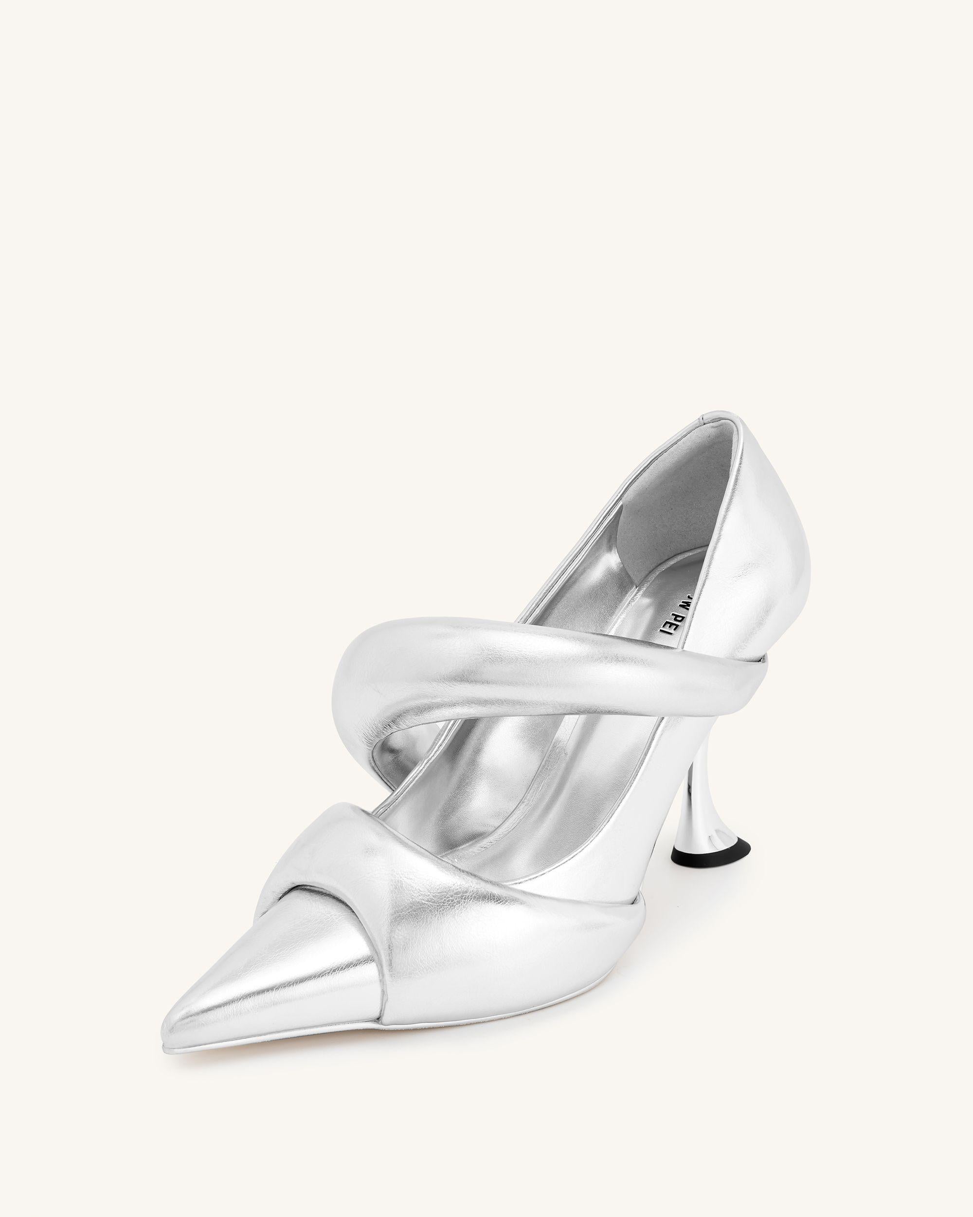 Sara Metallic Pumps - Silver - JW PEI