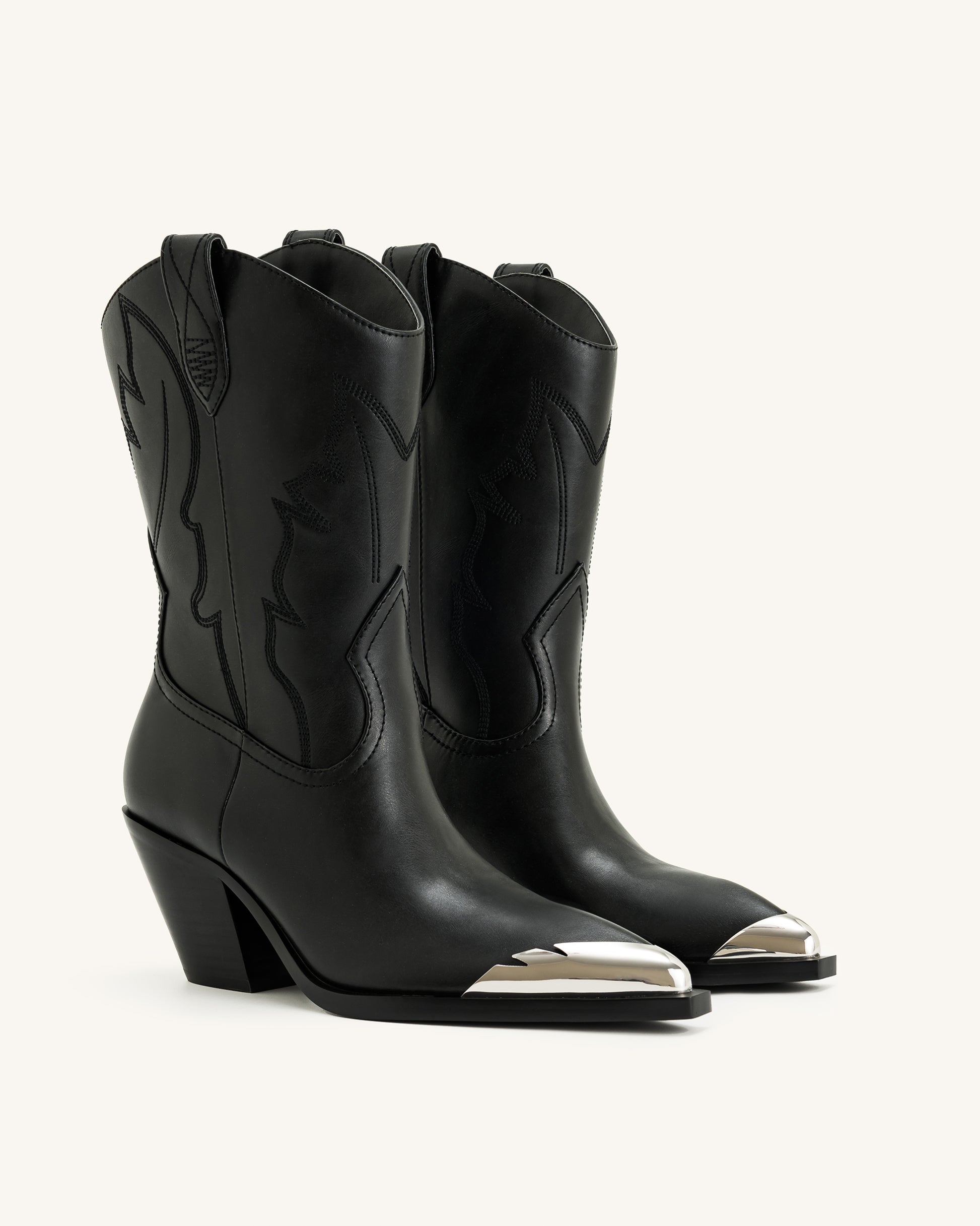 Riya Cowboy Boot - Black - JW PEI