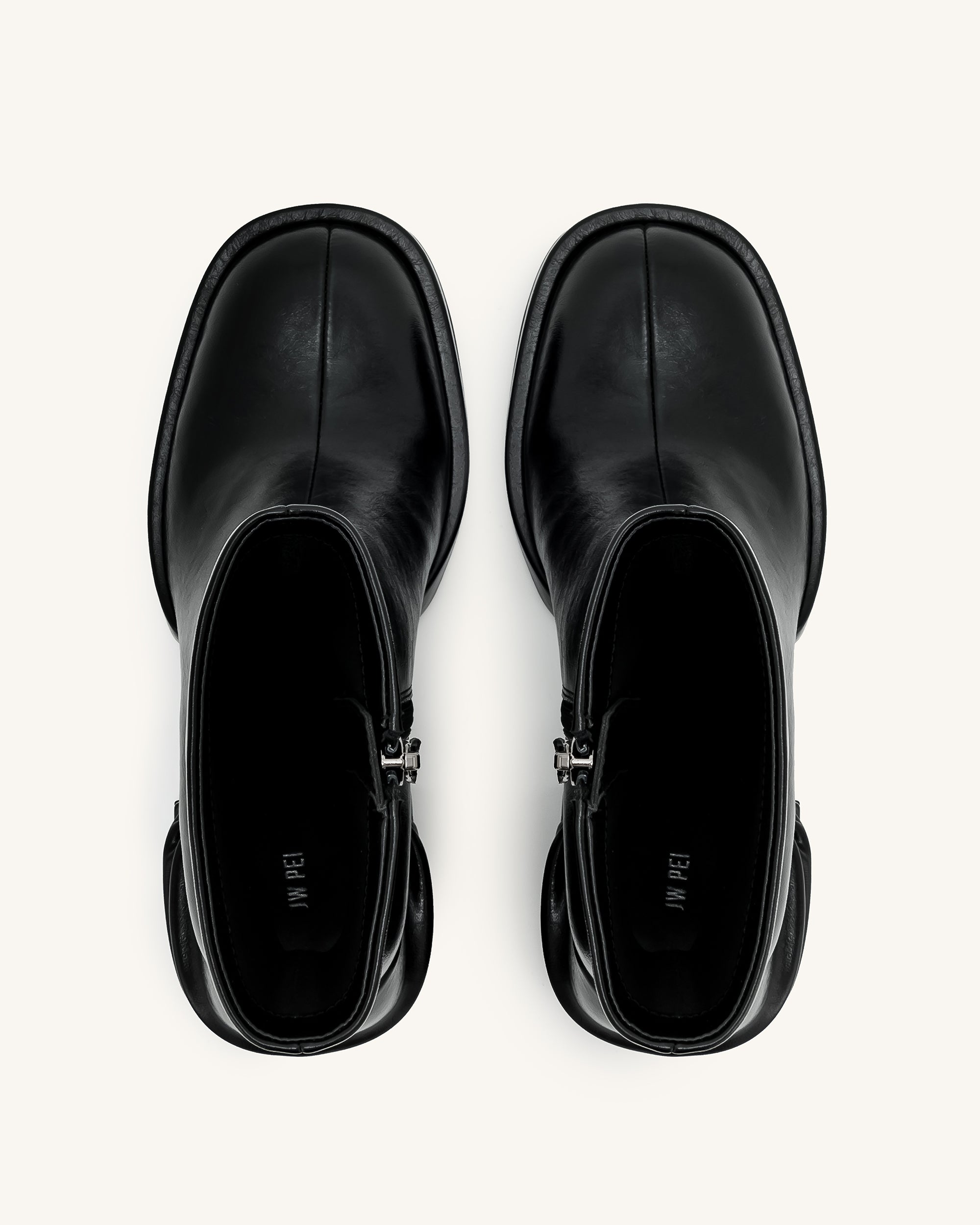 Saylor Round Toe Platform Ankle Boots - Black - JW PEI