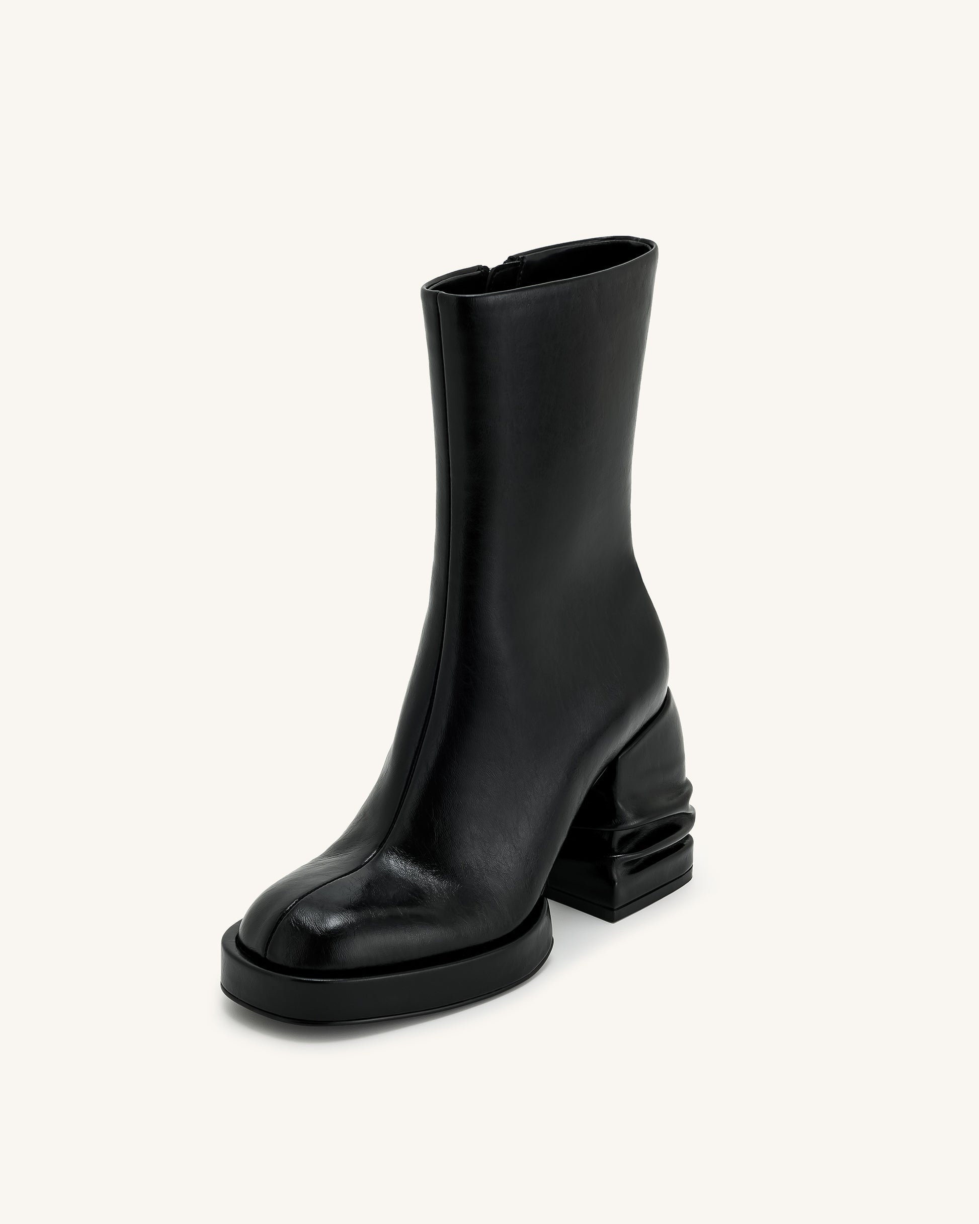 Saylor Round Toe Platform Ankle Boots - Black - JW PEI