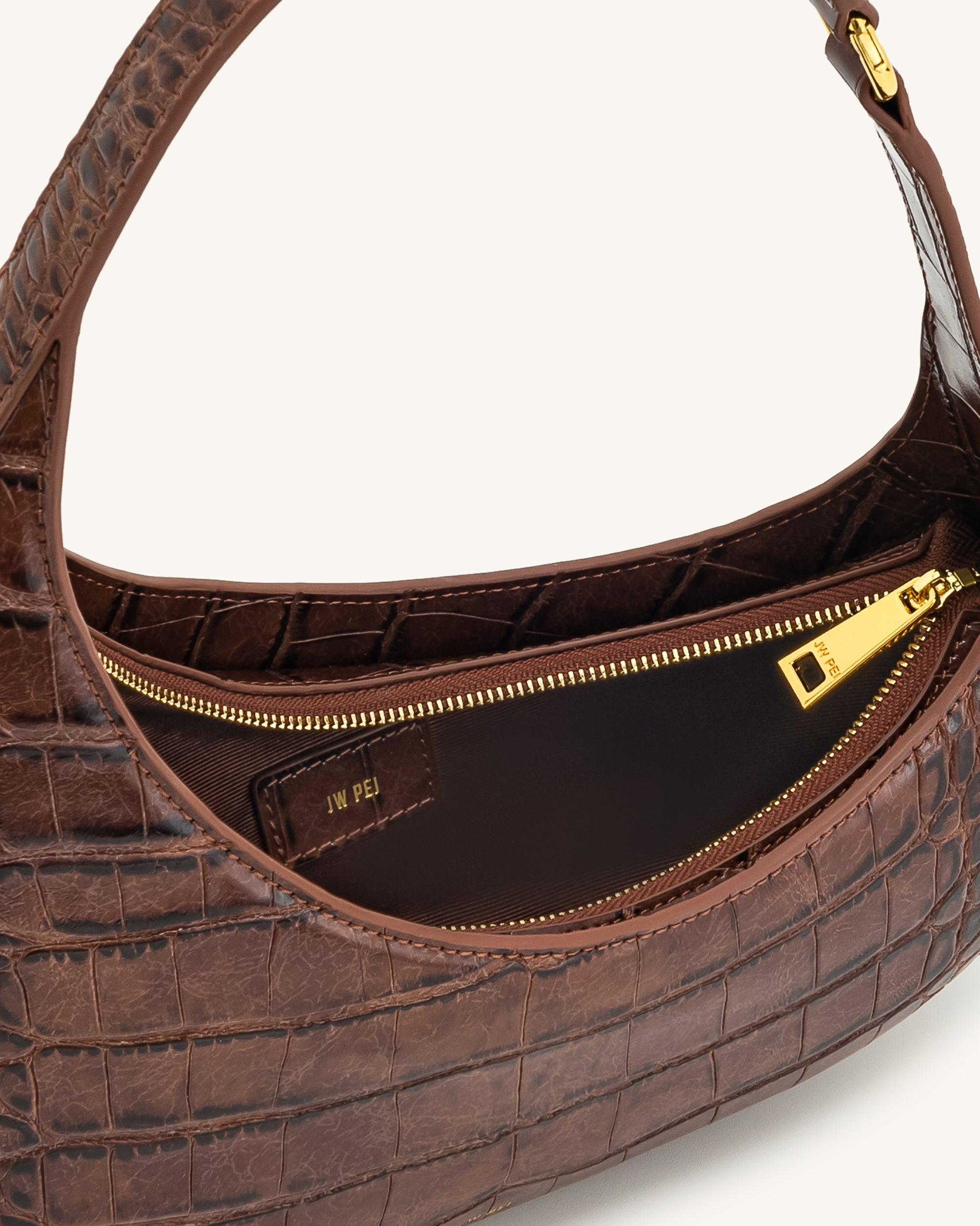 Harlee Shoulder Bag - Brown Croc - JW PEI