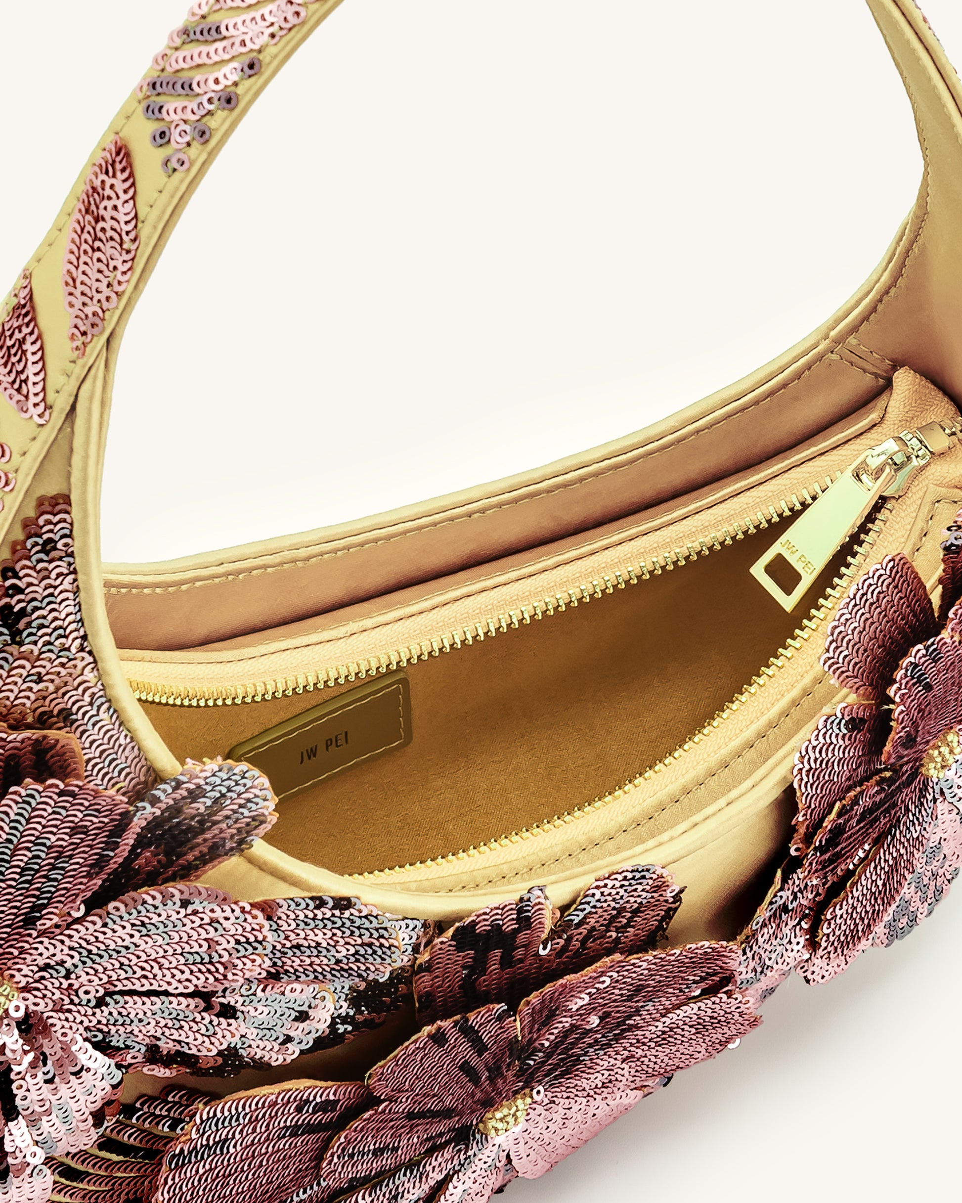 Harlee Sequin Shoulder Bag - Pink - JW PEI