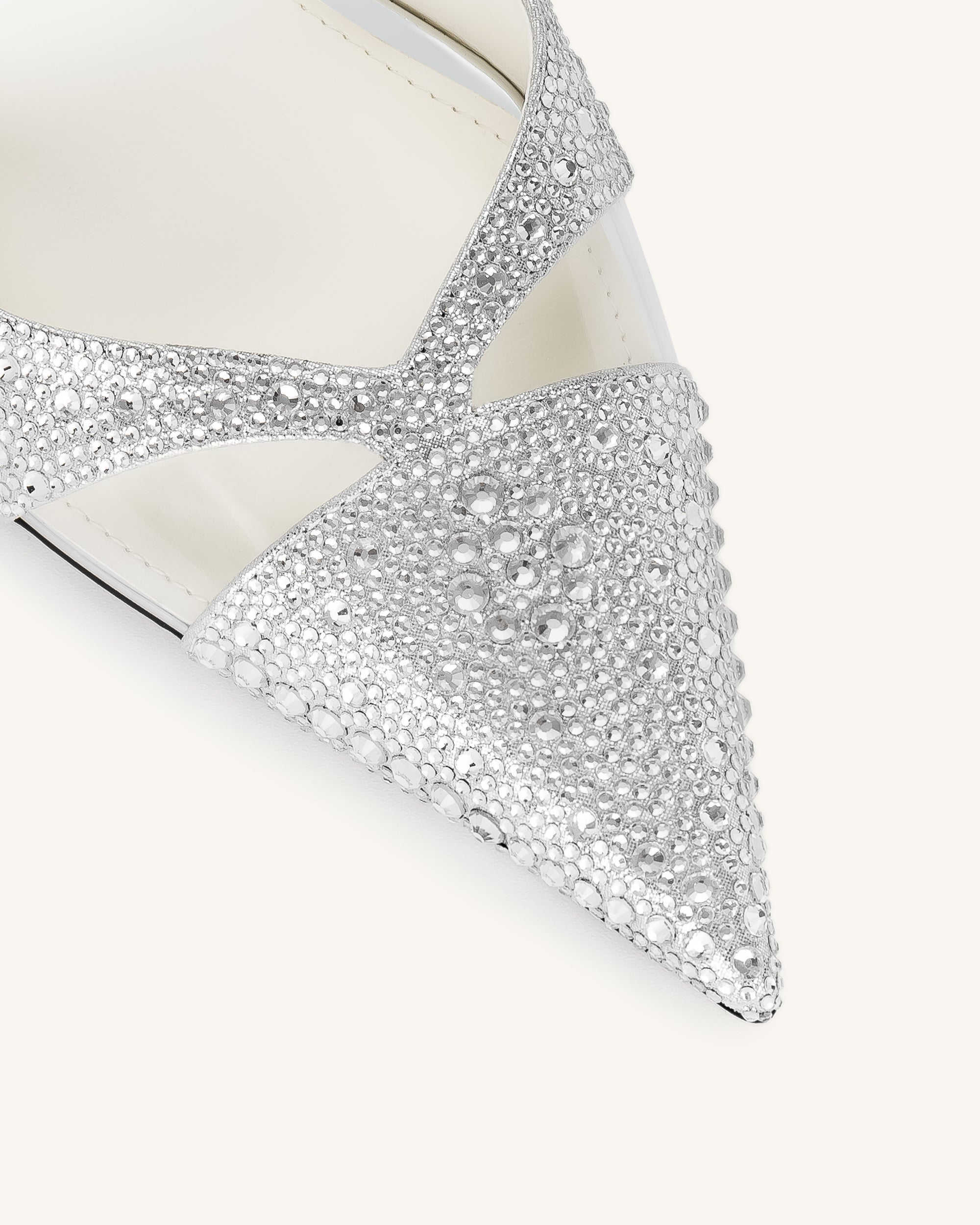 Haidi Artificial Crystal Pumps - Silver - JW PEI