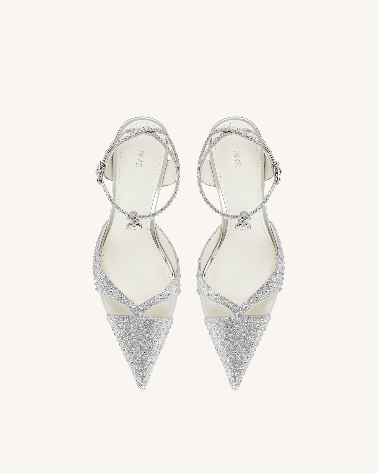 Haidi Artificial Crystal Pumps - Silver - JW PEI