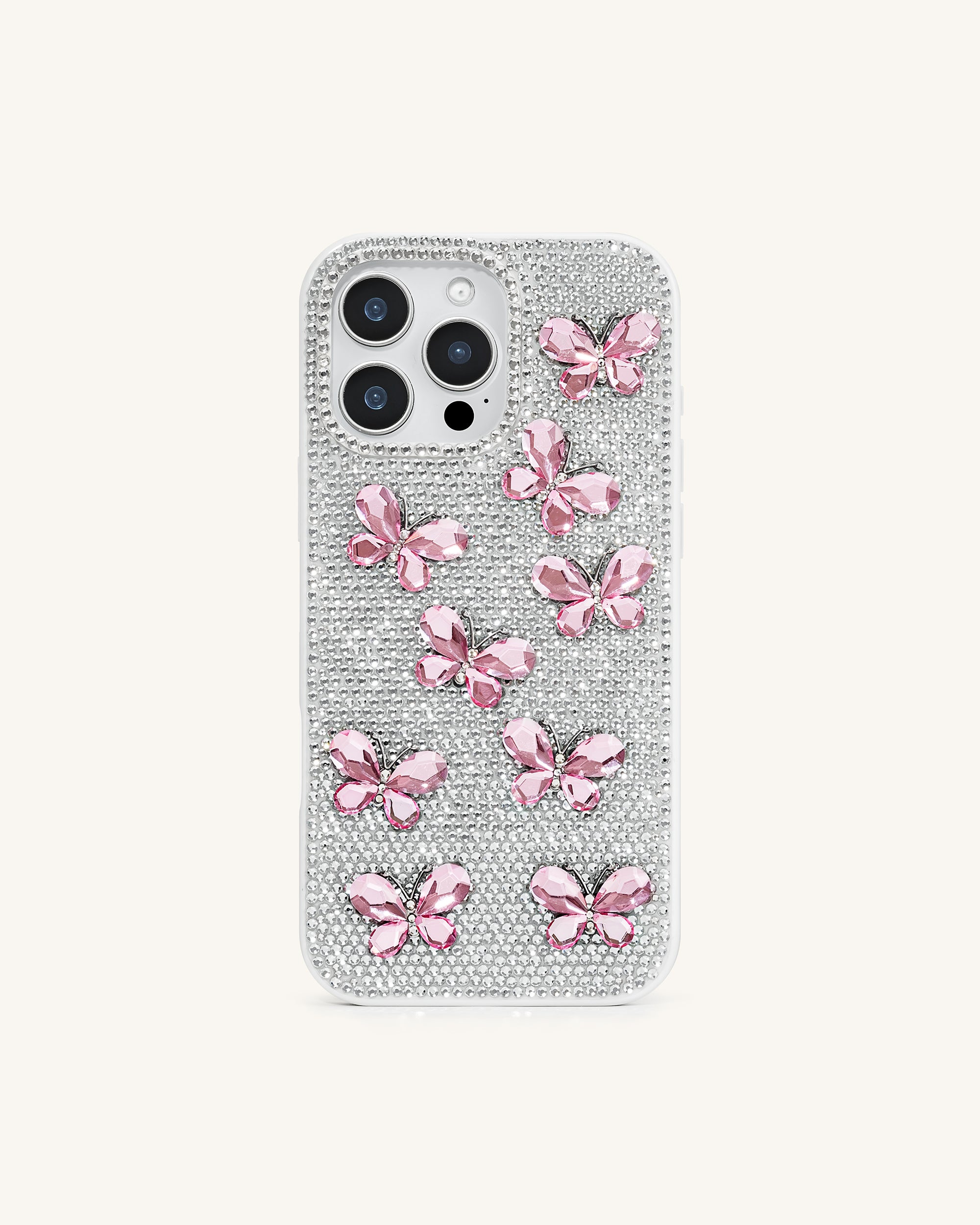 Butterfly Crystal Phone Case - White | JW PEI