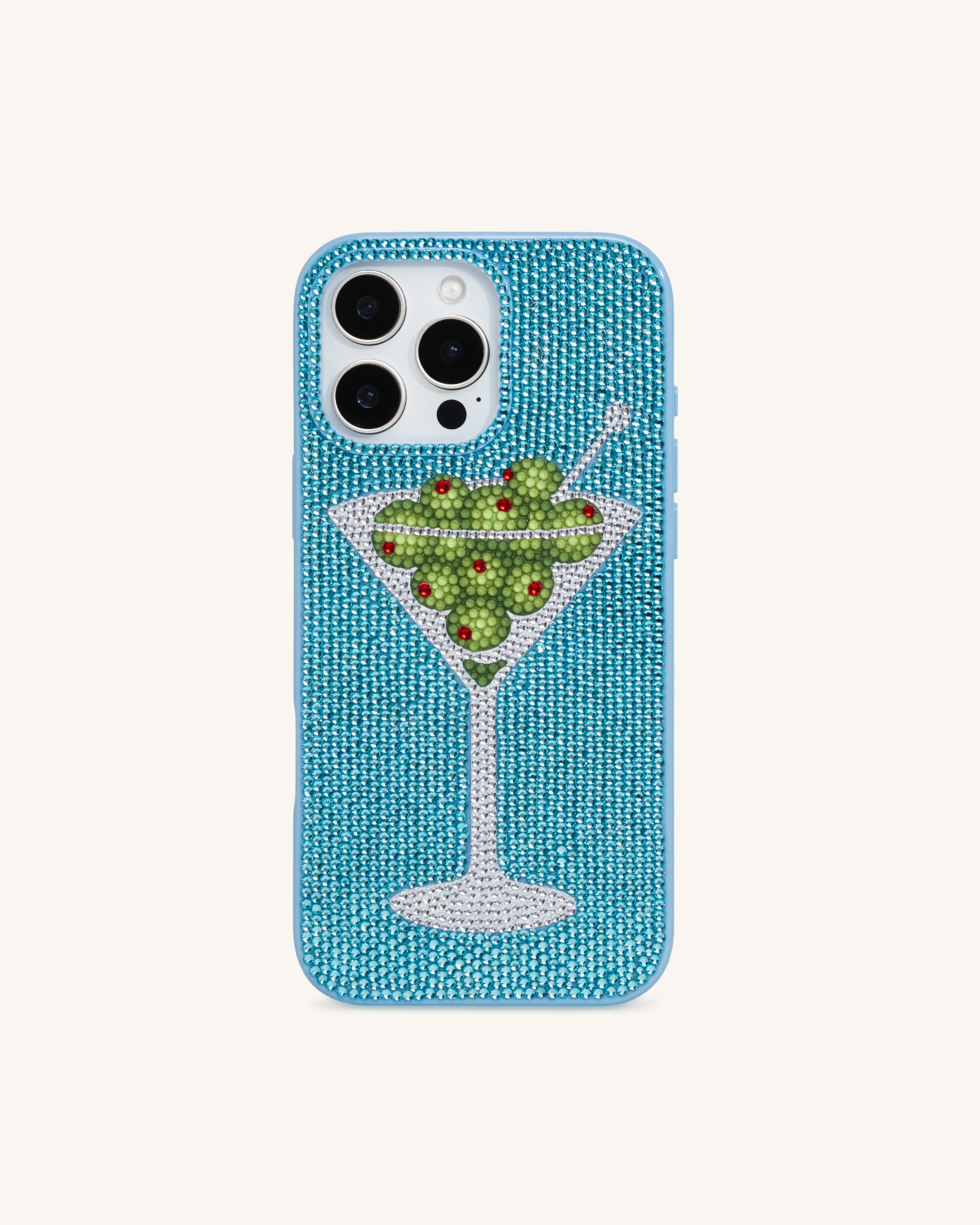 Olive Martini Artificial Crystal Phone Case - Light Blue | JW PEI