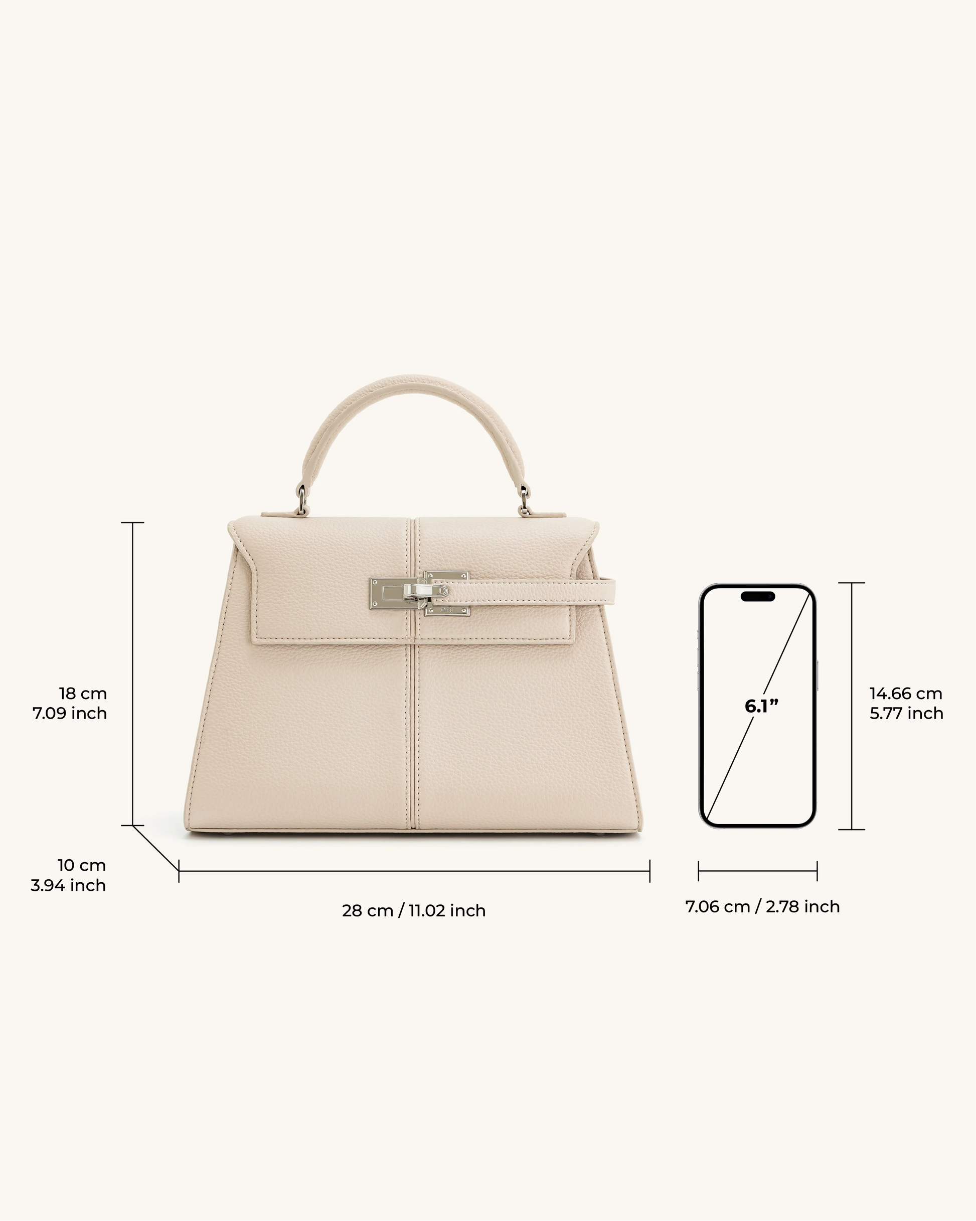 Elise Large Top Handle Bag - White - JW PEI