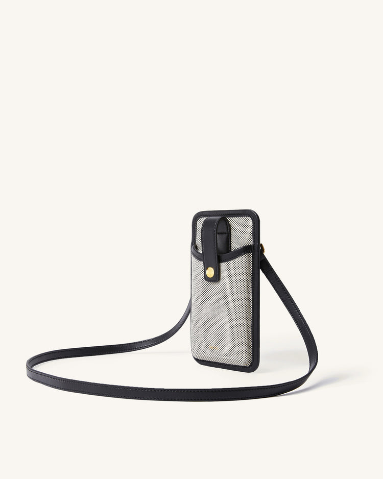 Aylin Canvas Phone Bag - Black - JW PEI